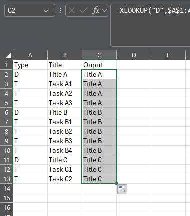 Excel Auto Fill Blank Cells With Cell Value If Condition Is Met Stack Overflow
