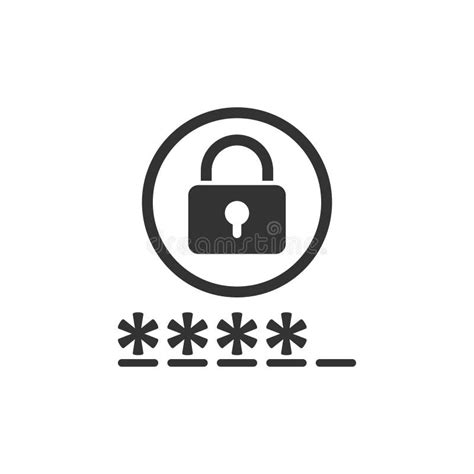 Login Icon In Flat Style Password Access Vector Illustration On White