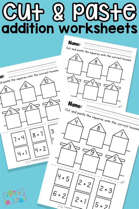 Cut And Paste Addition Worksheets Back To School Cut And Paste Math