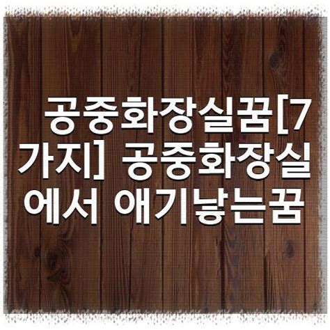 공중화장실꿈 7가지 공중화장실에서 애기낳는꿈