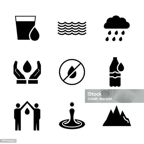 Icône Deau En Modèle Plat Symbole Vectoriel Vecteurs Libres De Droits