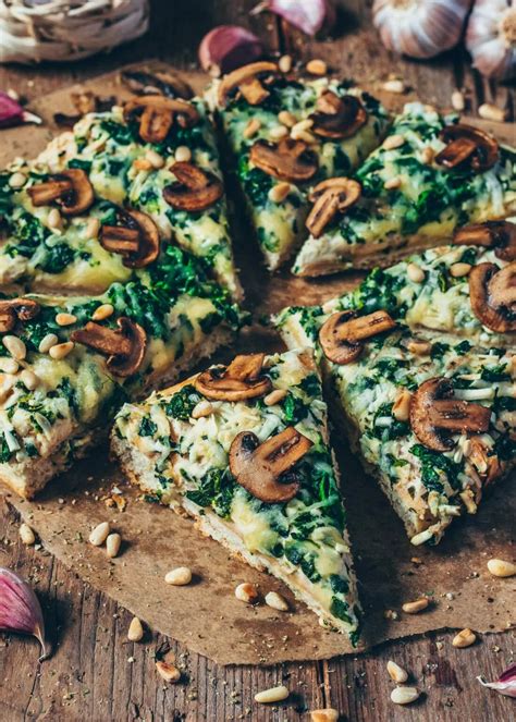 Garlic Mushroom And Spinach Pizza Vegan Bianca Zapatka Recipes