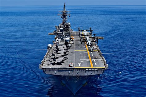 The Amphibious Assault Ship Uss Wasp Transits The South China Sea Sept 4 2019 Photo By Navy
