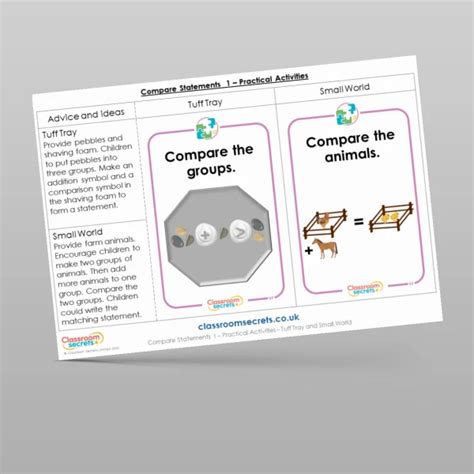 Compare Statements 1 Practical Activities Resource Classroom Secrets