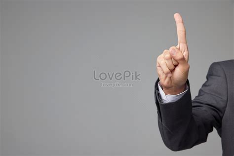 사업가 한 손가락 클릭 터치 스크린 동작 제스처 사진 무료 다운로드 Lovepik