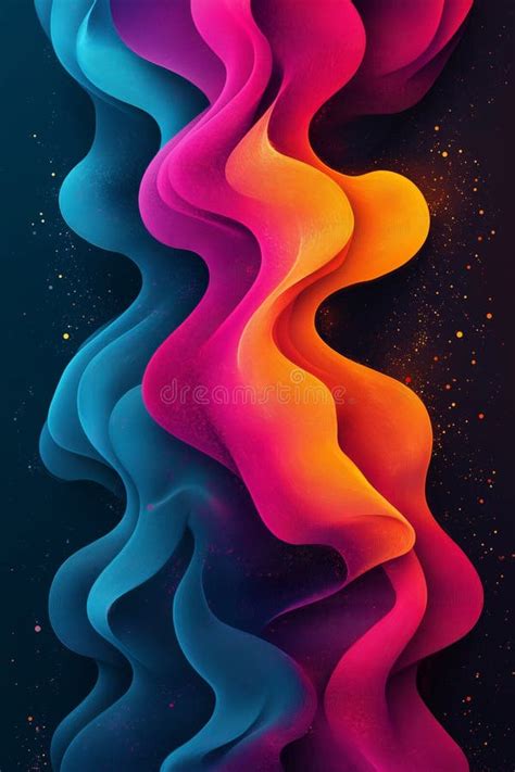 Abstract Colorful Wave Patterns In Vibrant Shades Of Blue Orange And