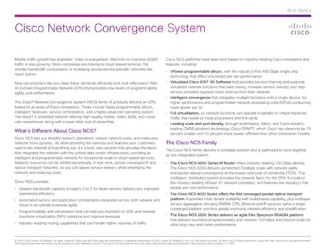 Cisco Network Convergence System At A Glance