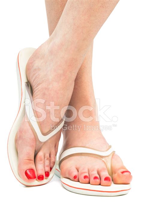 Weibliche Füße In Der Flip Flop Stockfoto Lizenzfrei Freeimages