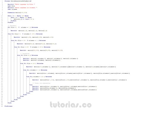 arreglos pseint datos adyacentes valor matriz