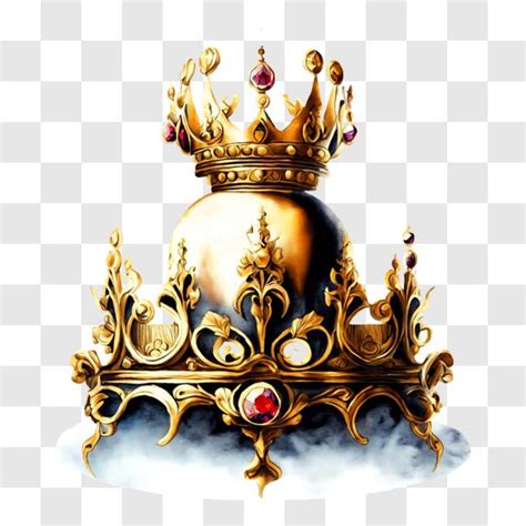 Download Intricate Gold Crown With Red Gemstones Png Online Creative