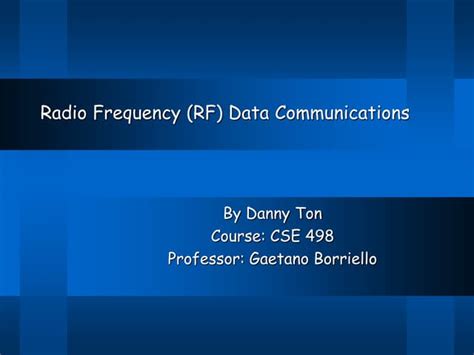 Radio Frequency Data Communication Dtppt