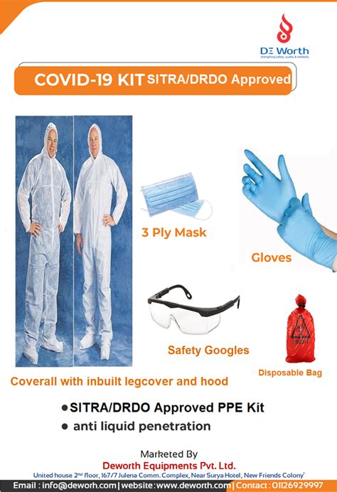 Non Woven Fabric Free Size Ppe Kit Sitradrdo Approved At Rs 650 In New