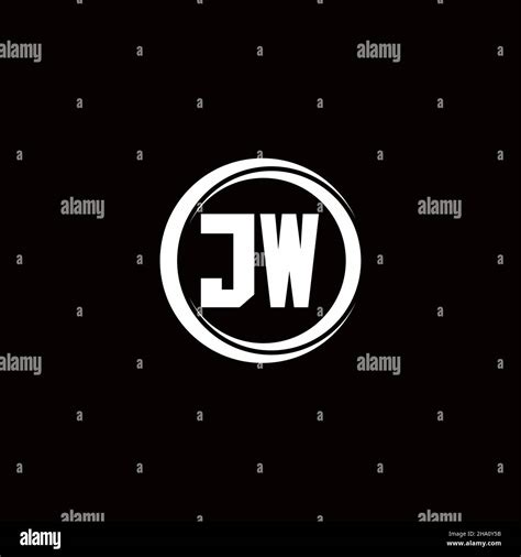 JW Logo Initial Letter Monogram With Circle Slice Rounded Design