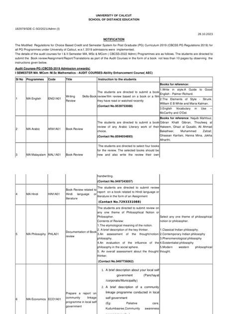 Notification Pg Audit Course Pdf Numerical Analysis Mathematics
