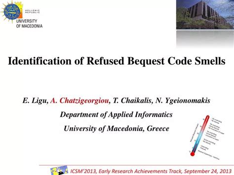 PPT Identification Of Refused Bequest Code Smells PowerPoint