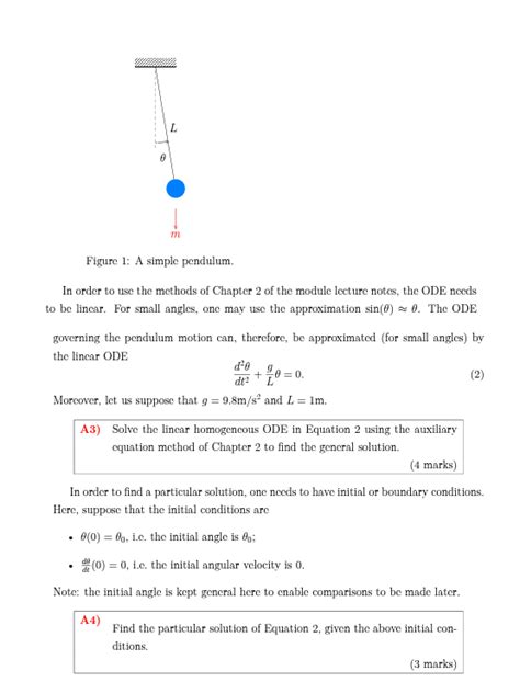 solved figure 1 a simple pendulum in order to use the