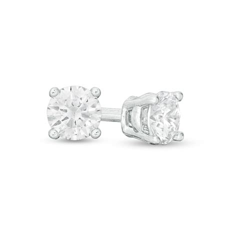 020 Ct Tw Certified Canadian Diamond Solitaire Stud Earrings In