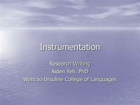 Ppt Instrumentation Powerpoint Presentation Free Download Id3684166