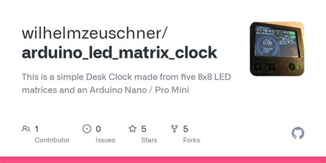 Github Wilhelmzeuschnerarduinoledmatrixclock This Is A Simple