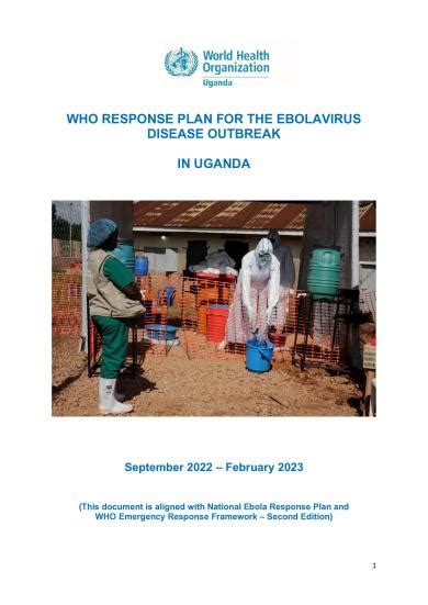 Who Response Plan For The Ebolavirus Disease Outbreak In Uganda Who