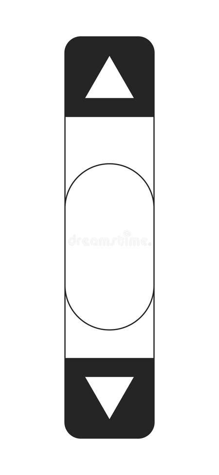 Vertical Scroll Bar Black And White 2d Line Cartoon Object Stock Vector