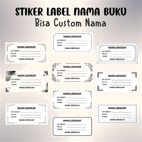 Jual Stiker Label Nama Buku Polos Shopee Indonesia