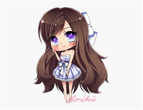 Cute Chibi Anime Girl With Brown Hair