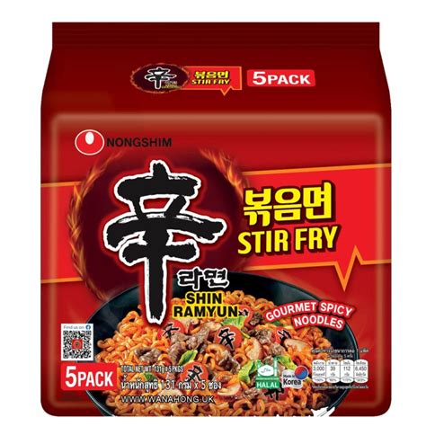 Nongshim Shin Ramyun Stir Fry Noodles 5 Packs Wanahong