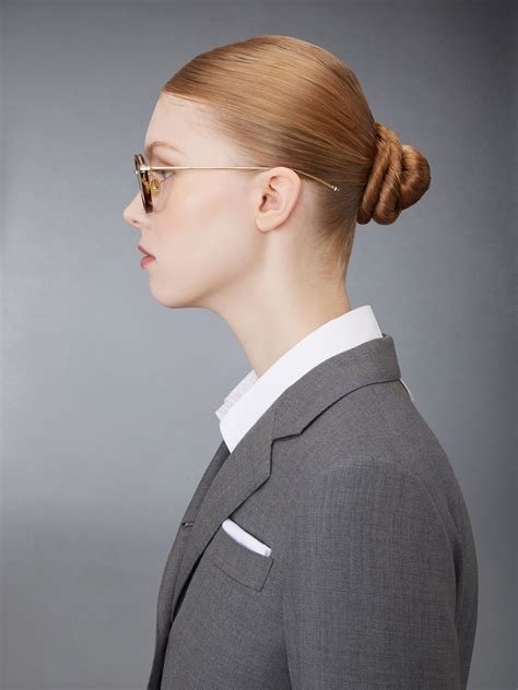 Thom Browne Tortoise Acetate And Titanium Round Eyeglasses Reversible