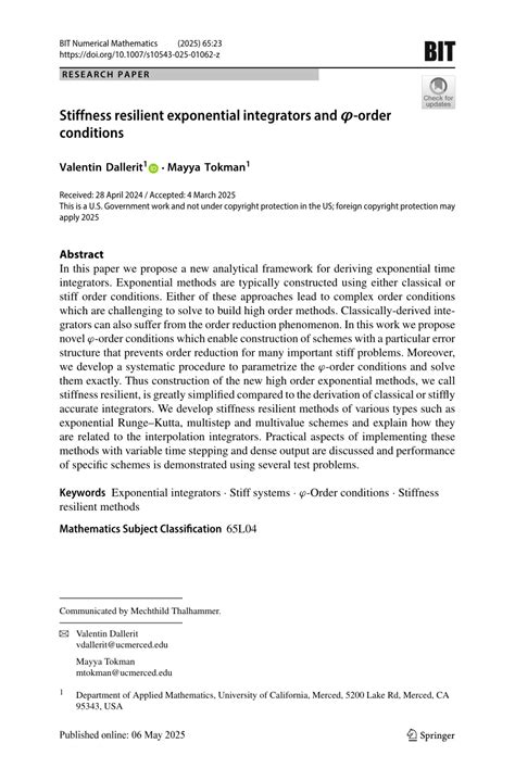 Pdf Stiffness Resilient Exponential Integrators And Varphi Order Conditions