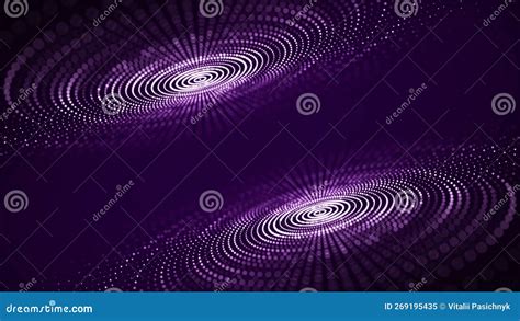 Double Futuristic Of Circular Flow Of Particles Digital Cyberspace Network Connections