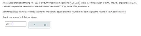 Solved An Analytical Chemist Is Titrating 70 1 ML Of A Chegg