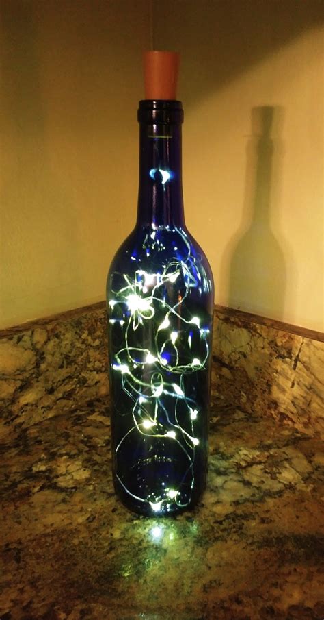Lighted Wine Bottle Wine Bottle Lamp Firefly Lights Etsy