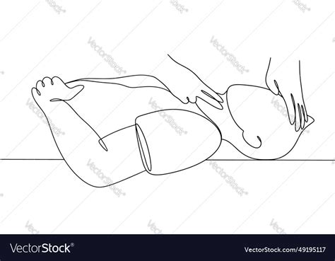 Pulse Measurement Carotid Artery One Line Vector Image
