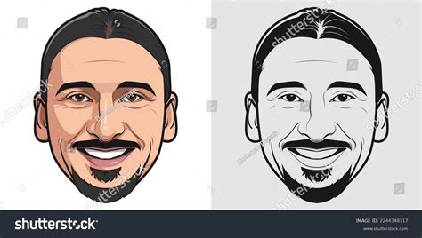 Cartoon Zlatan Ibrahimovic Colored Line Art Stock Vector Royalty Free