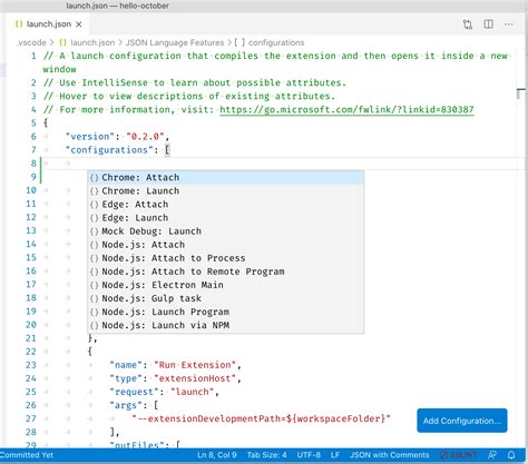 Option To Create A Template Out Of Our Customized Launch Json In Vscode · Issue 109234
