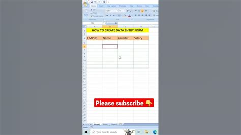 Create Data Entry Application Using Excel Shorts Shortsvideo Youtube