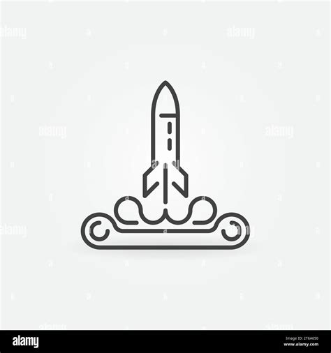 Missile Launch Vector Concept Icon Or Symbol In Thin Line Style Stock