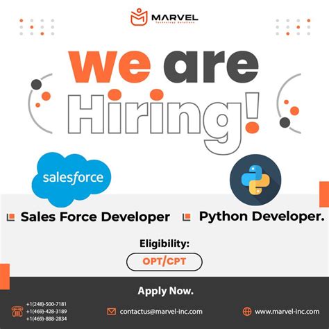 Sales Force Developer And Python Developer Job Openings At Marvel
