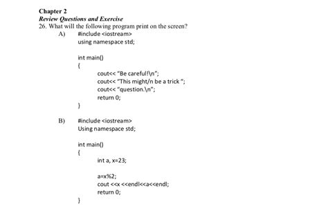 Solved Chapter Review Questions And Exercise What Will Chegg