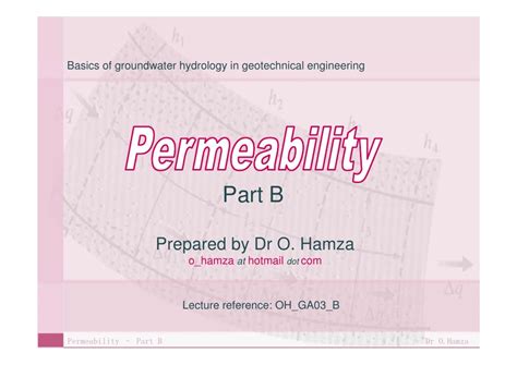 Basics Of Groundwater Hydrology In Geotechnical Engineering Permeabi