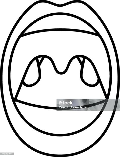 인간의 입 개념 목구멍 및 편도선 벡터 개요 아이콘 디자인 장기 시스템 기호 인체 해부학 기호 인체 부분 스톡 일러스트 건강관리와 의술에 대한 스톡 벡터 아트 및 기타