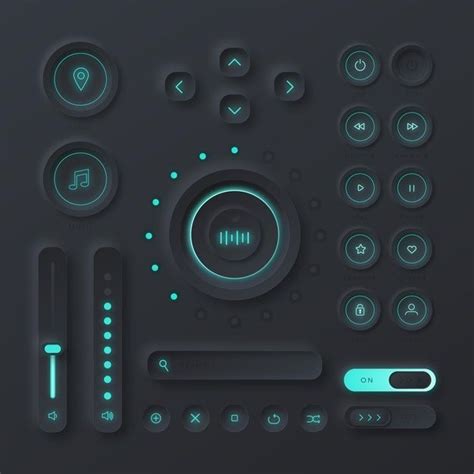 Realistic Neumorphic Design User Interface Elements Free Vector