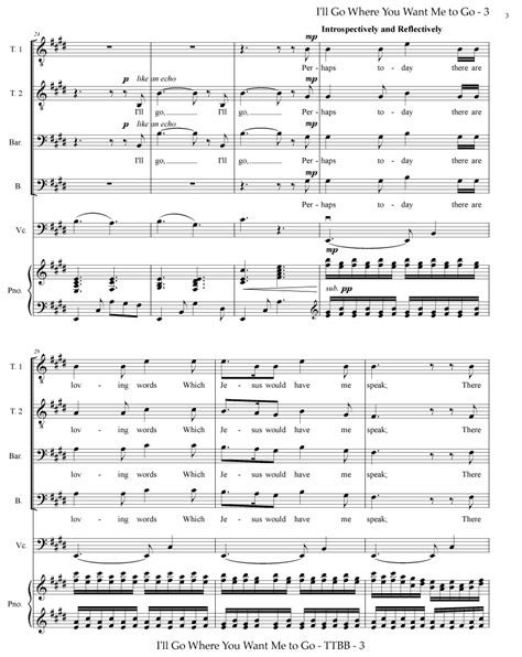 I Ll Go Where You Want Me To Go TTBB Matt Nielsen Holy Sheet Music