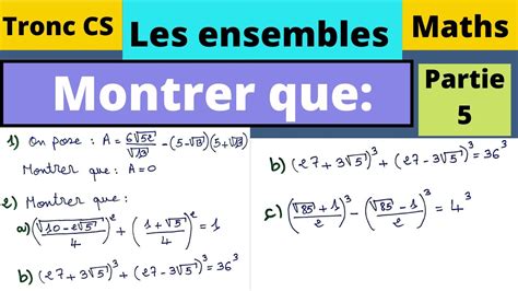 Maths Tronc Commun Science Les Ensembles Des Nombres Exercices