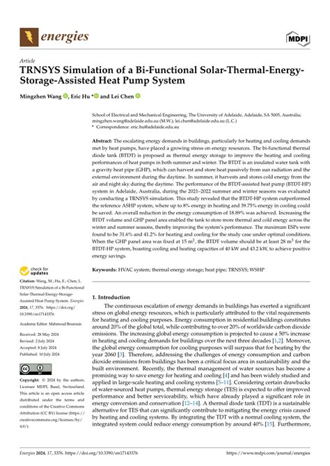 pdf trnsys simulation of a bi functional solar thermal energy storage