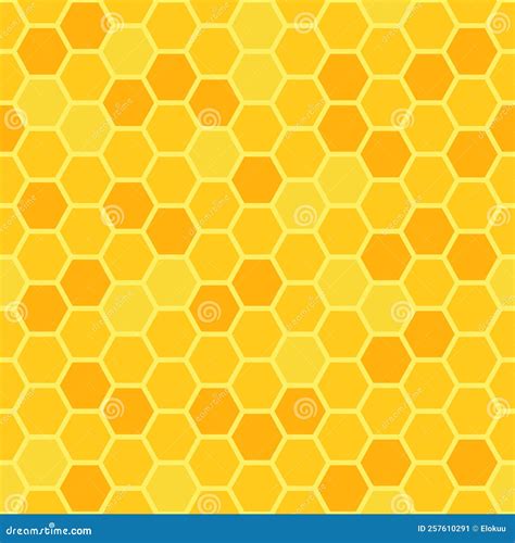 Abstract Honeycomb Seamless Pattern With Yellow Hexagon Cells Vector