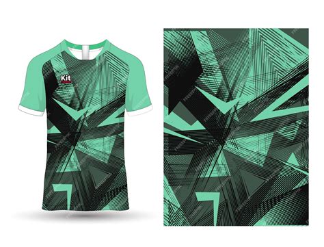티셔츠 스포츠 디자인 서식 파일 축구 클럽을위한 축구 유니폼 모형 균일 한 전면 및 후면 모습 프리미엄 벡터