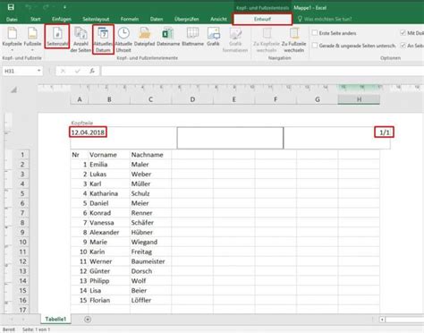 Excel Kopf And Fußzeile Formatieren So Gehts