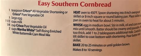 Martha White Self Rising Cornmeal Mix Cornbread Recipe Bryont Blog